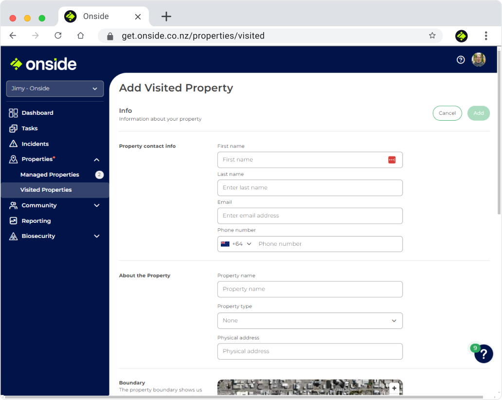 How do I set up Visited Properties for my team?