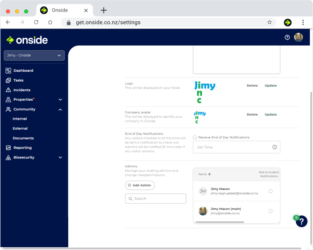 Who should be the admin for my company?