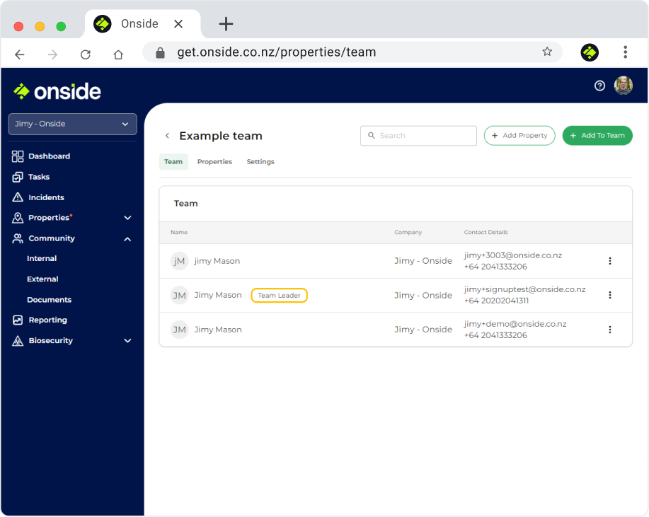How do I use Onside Teams?