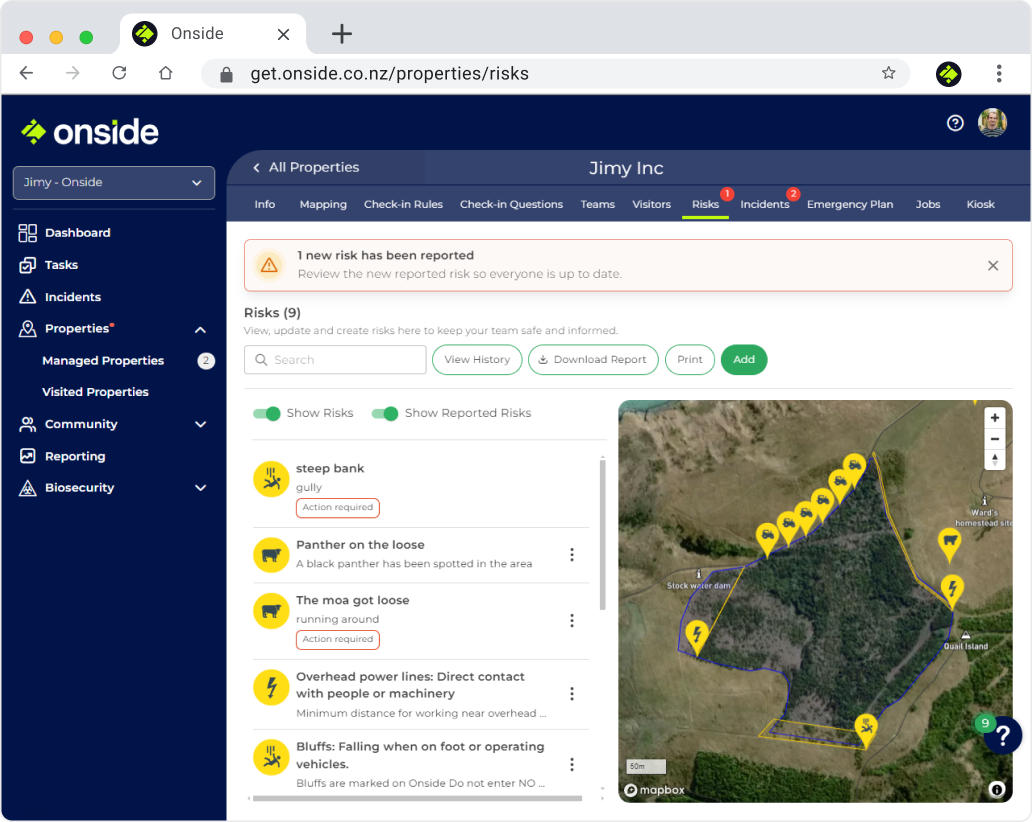 How do I set up and manage my risk register?